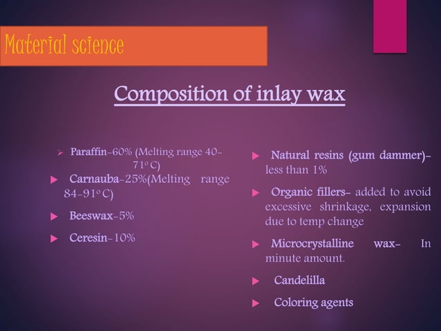Wax patterns fabrication for fixed partial dentures | PPTX | Oral care ...