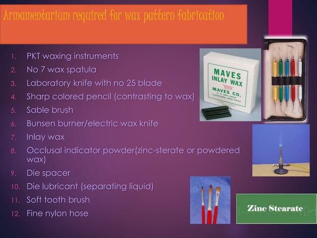Wax patterns fabrication for fixed partial dentures | PPTX | Oral care ...