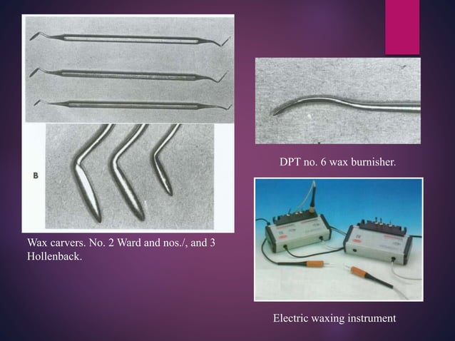 Wax patterns fabrication for fixed partial dentures | PPTX | Oral care ...
