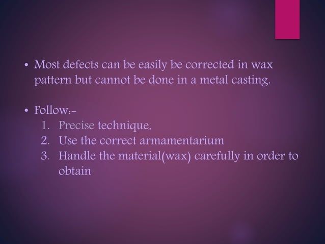 Wax patterns fabrication for fixed partial dentures | PPTX | Oral care ...