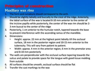 Wax rims & jaw relations | PDF