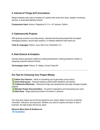 Best Final Year Project Ideas for Students | PDF