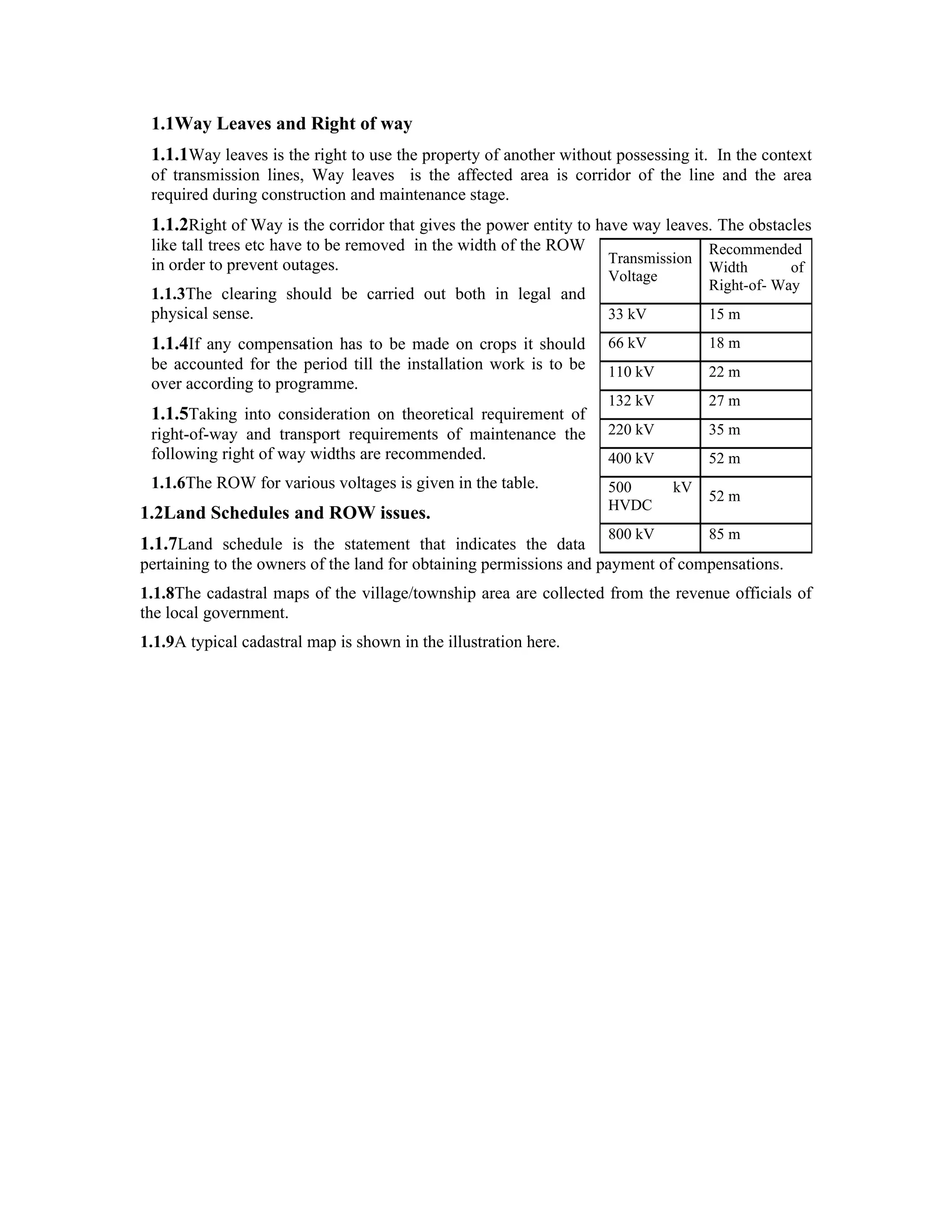 Way leaves and right of way | DOC