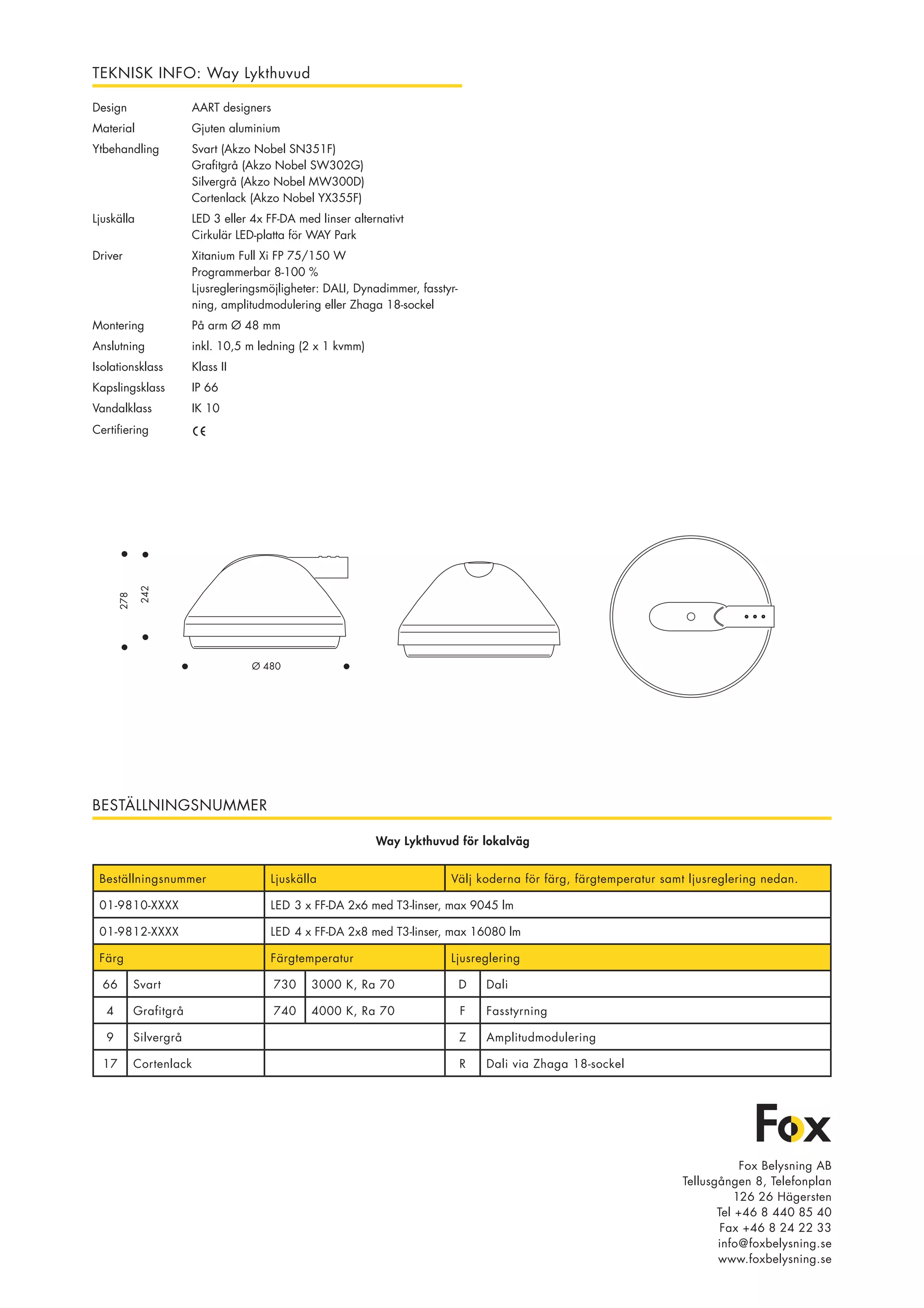 WAY lykthuvud produktblad 2019 | PDF