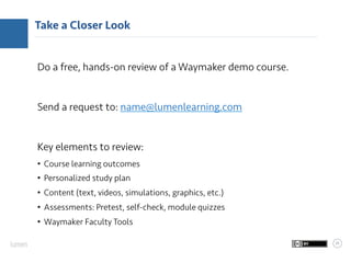 Personalized Learning in 5 Simple Steps: Waymaker Business Courses | PPT