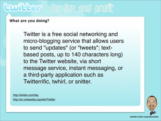 Wayne Sutton Twitter For Fun and Profit | PPT