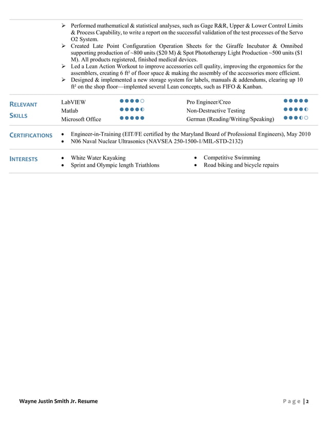 Wayne Justin Smith Jr. Resume | PDF