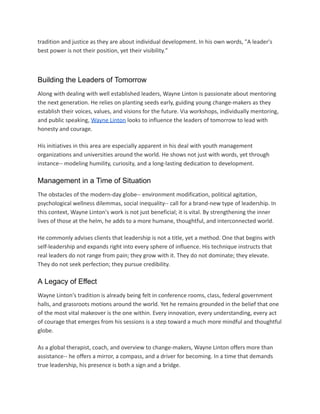 Wayne Linton: The Silent Force Behind the World’s Most Impactful Leaders | PDF