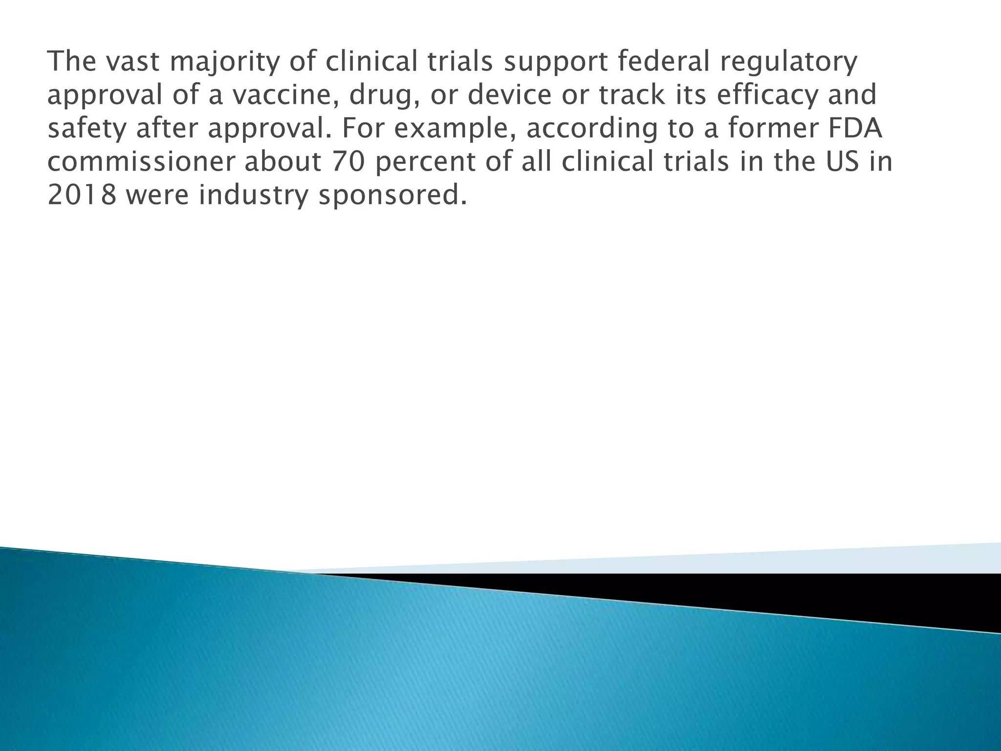 An Overview of Industry Sponsored Clinical Trials | PPT