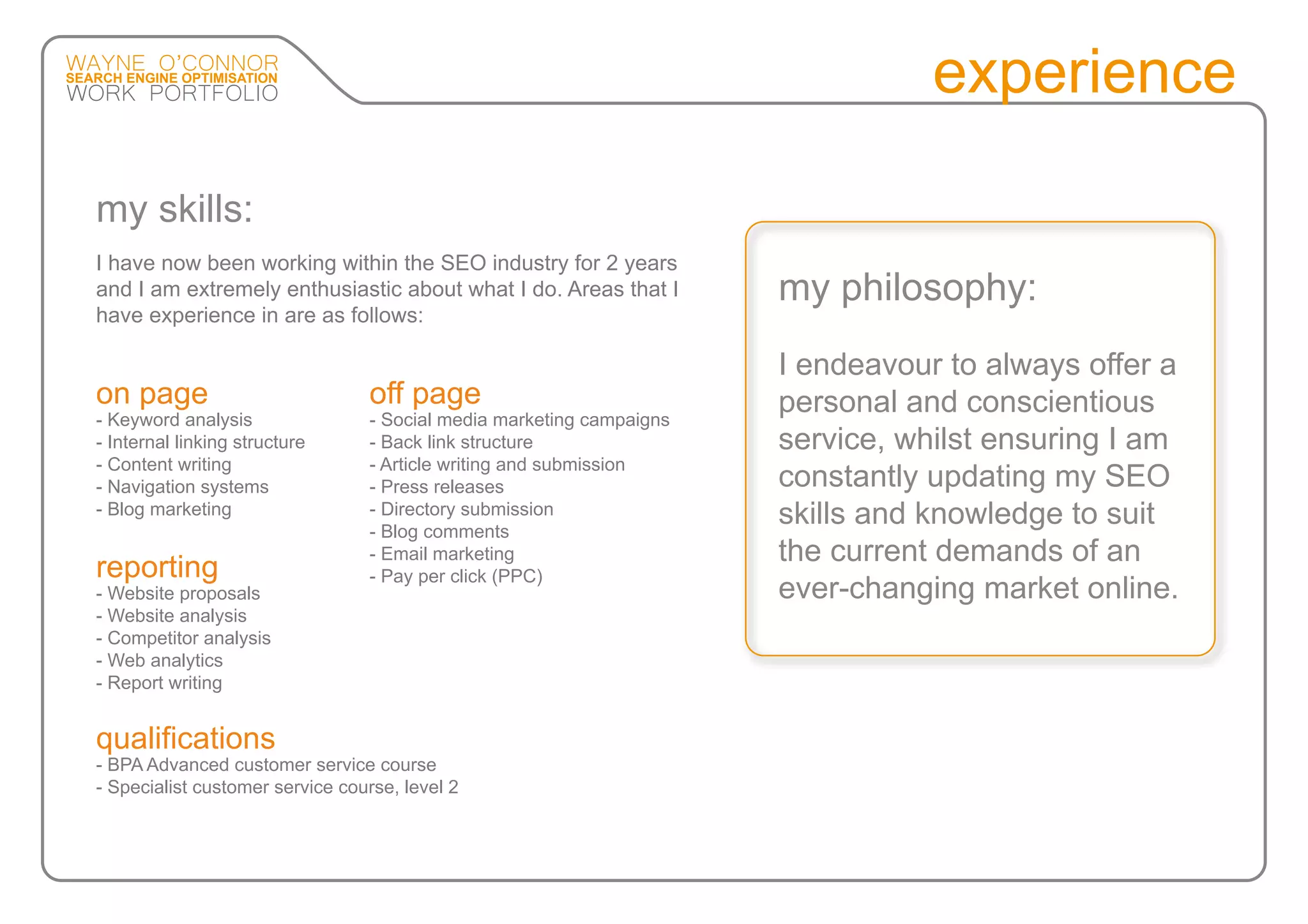 SEO Portfolio Wayne O'Connor | PDF | Search | Internet