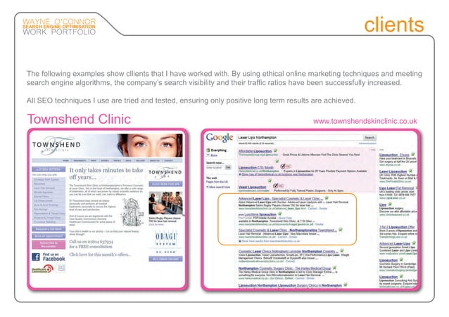 SEO Portfolio Wayne O'Connor | PDF | Search | Internet