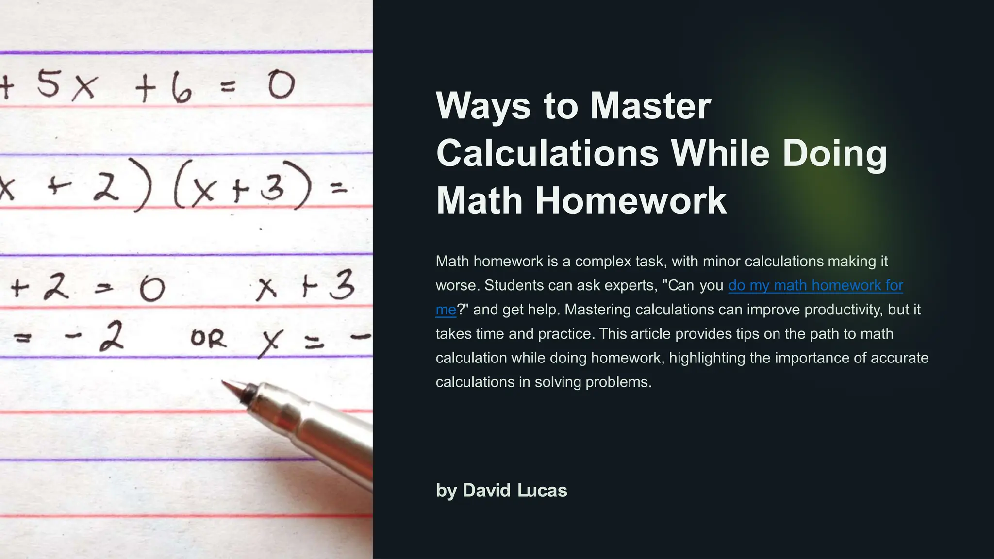 Ways to Master Calculations While Doing Math Homework | PPT