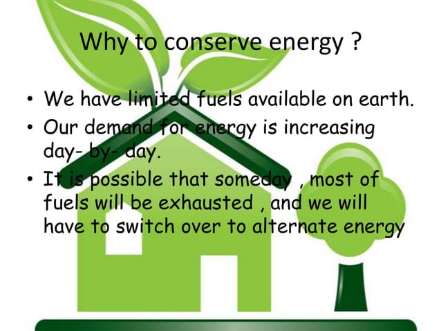 Ways to conserve energy | PPTX