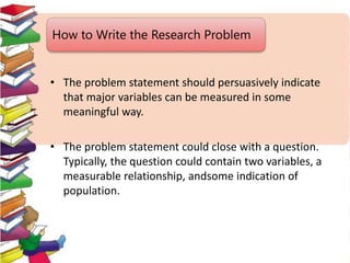 Ways in stating research problem.report | PPTX