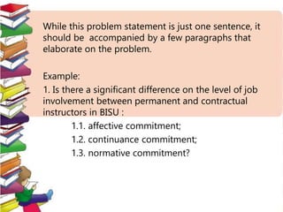 Ways in stating research problem.report | PPTX