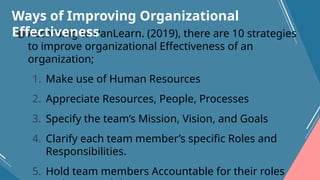Ways of Improving Organizational Effectiveness of an Organization.pptx