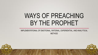 Ways of preaching by the prophet | PPT