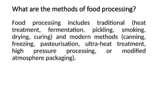 FOUR WAYS OF PRESERVING FOODS RELEVANCE OF THE COURSE AND CAREER ...