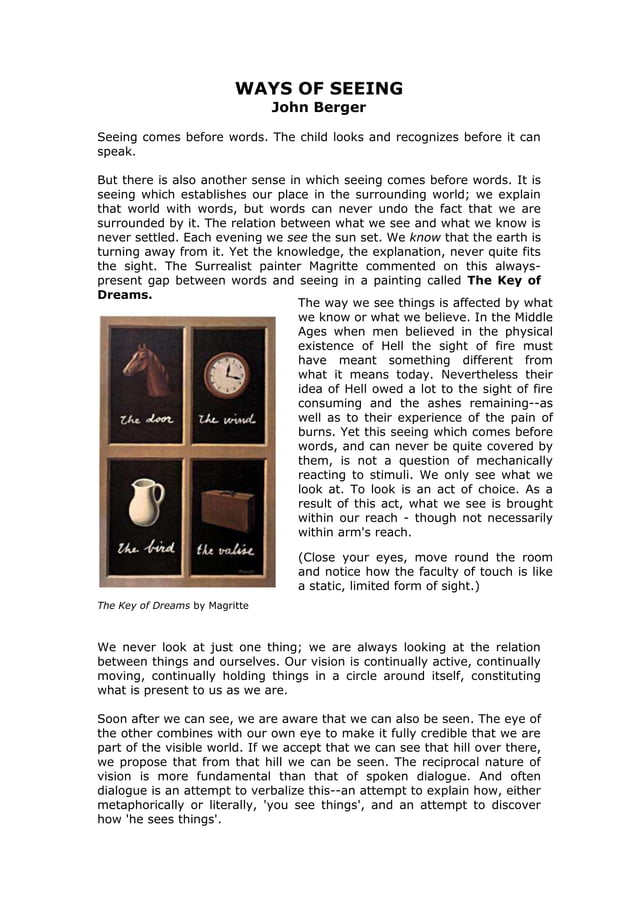 Ways of seeing - John Berger | DOCX