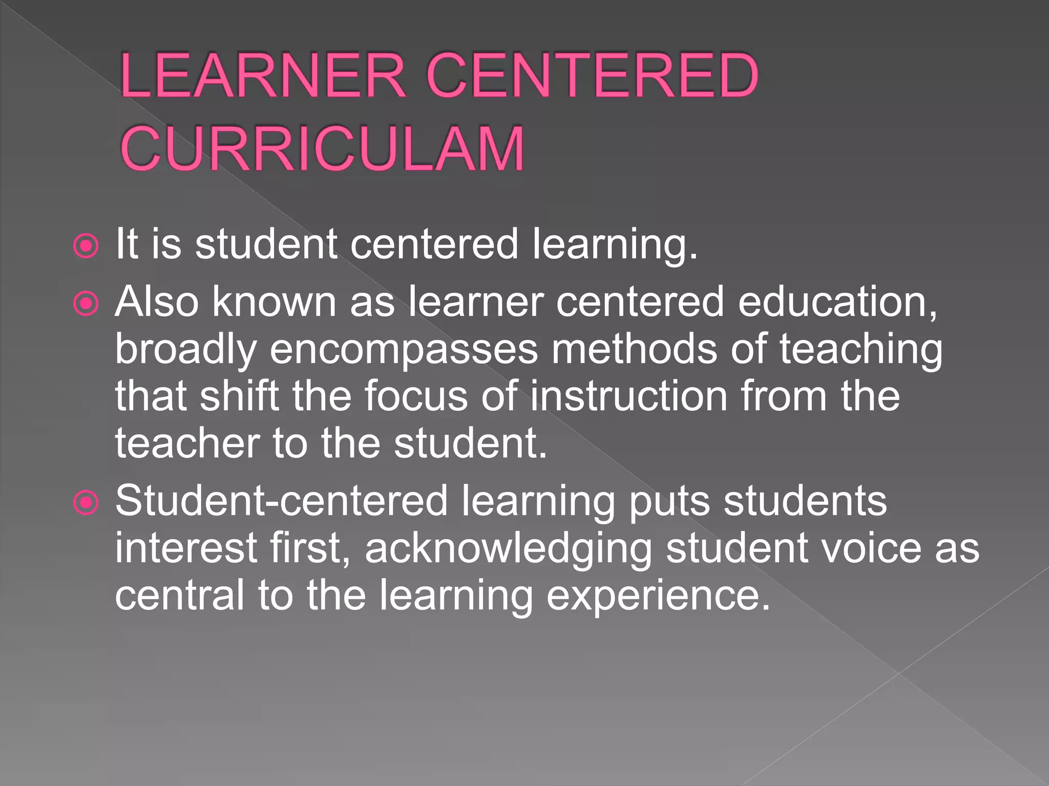 WAYS TO DEVELOP LEARNER CENTERED CURRICULUM | PPT