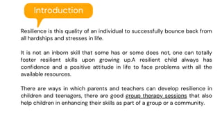 Ways to develop resilience in children | PDF