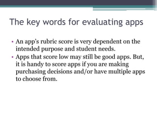 Ways to evaluate apps by Tony Vincent | PPTX