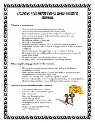 Ways to get involved in your child's school | PDF