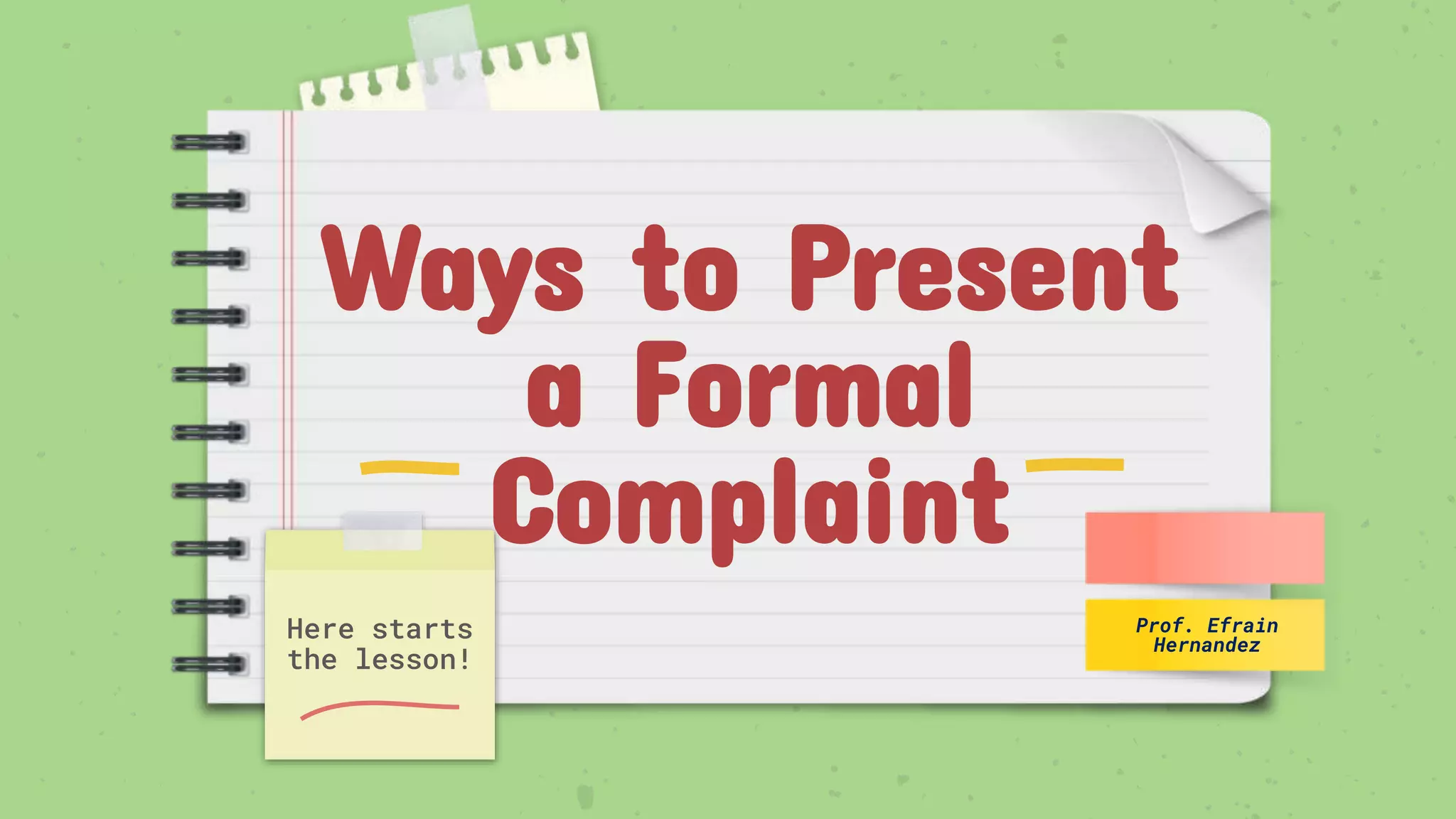 Ways to make a formal complaint | PPT