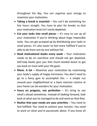 Ways to Maximize your Motivation all the Time | PDF