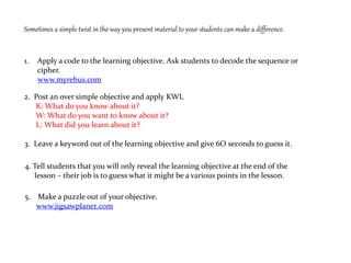Ways to present an objective | PPTX