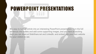 Ways to repurpose and refresh old content | PPTX | Web Conferencing | Computer Software and ...