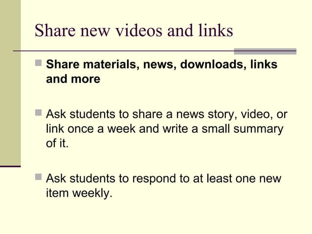 Ways to use blogs in the classroom | PPT