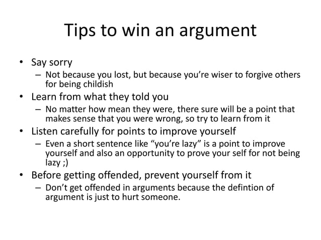 Ways to win an argument | PPTX