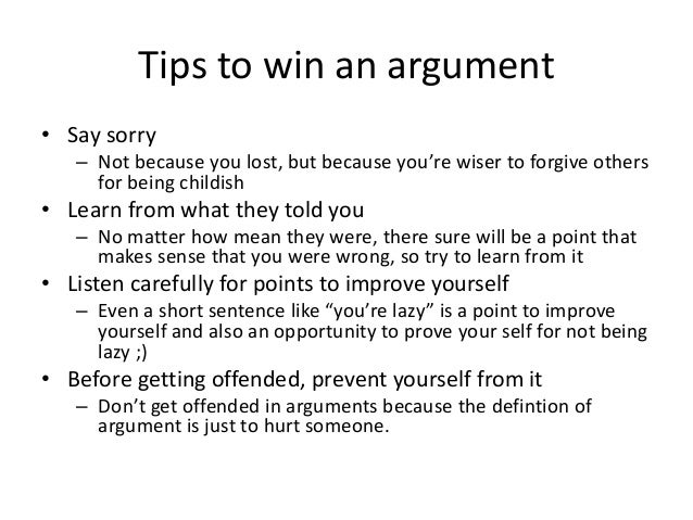 Ways to win an argument