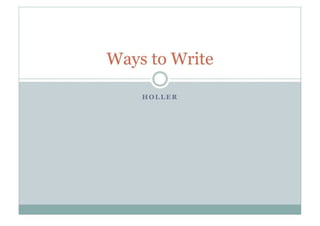 Ways To Write | PDF