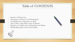 Edu Helpers League | Ways to Write a 3 Page Paper in 30 Minutes | PPT