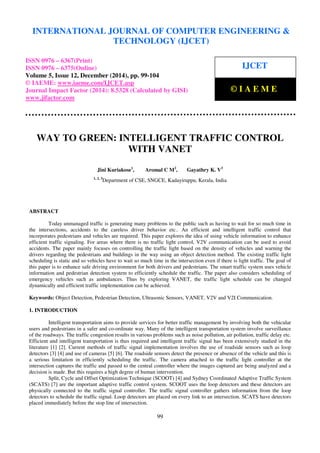 Way to green intelligent traffic control with vanet | PDF | Computer Networking | Computing