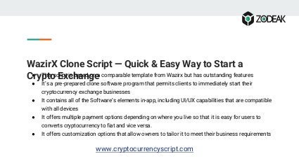 Wazirx clone script - Zodeak | PPTX