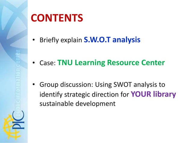Library SWOT analysis - Case: Thai Nguyen University Learning Resource ...