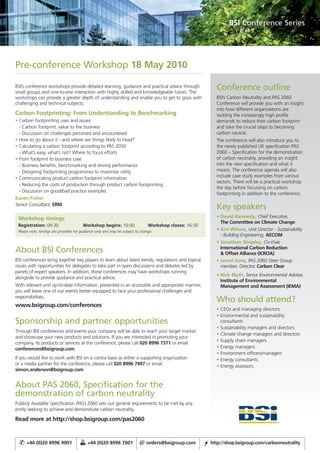BSI Carbon Neutrality & PAS 2060 Conference & Workshop | PDF