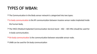 Wireless body area networks (RF based wireless networking technology) | PPT