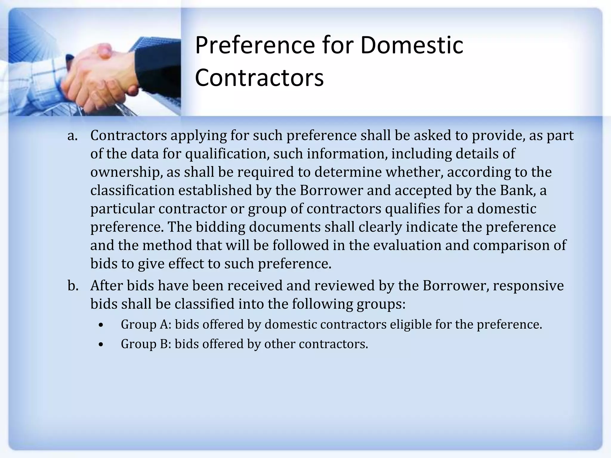 Wb appendix 2 domestic preference | PPTX