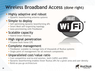 WBA (Wireless Broadband Access) Ruckus Wireless - FORENSE | PPT