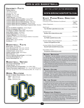 2015-16 UCO women's basketball media guide | PDF