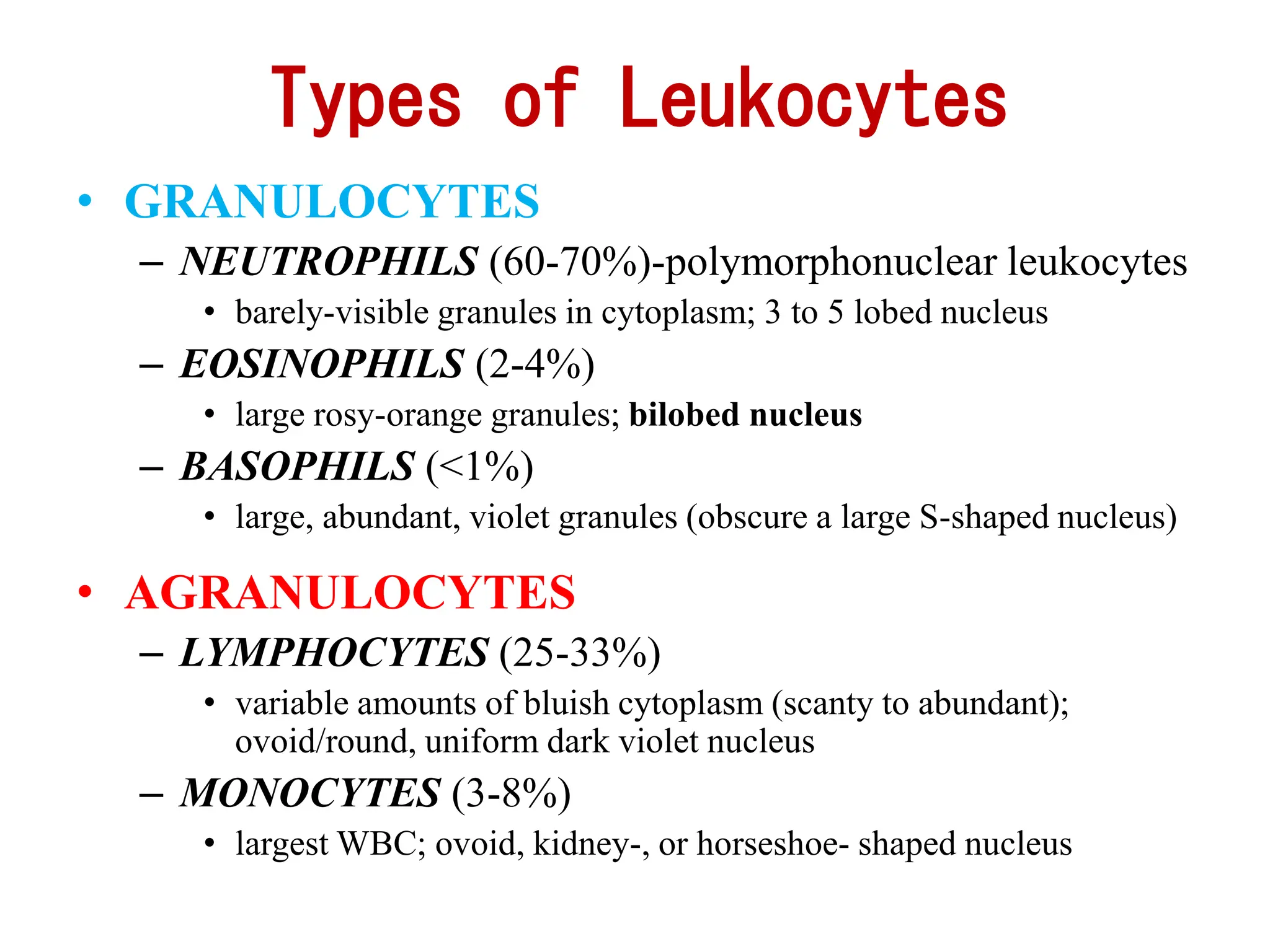 Anatomy and Physiology of WBC, Structure | PPT