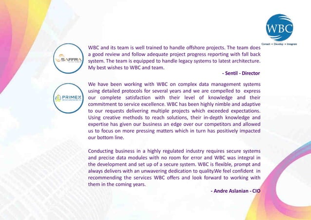 Wbc profile-Software Business Company | WBC Software Lab | Karaikudi | PPT
