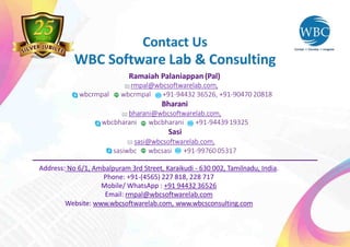Wbc profile-Software Business Company | WBC Software Lab | Karaikudi | PDF