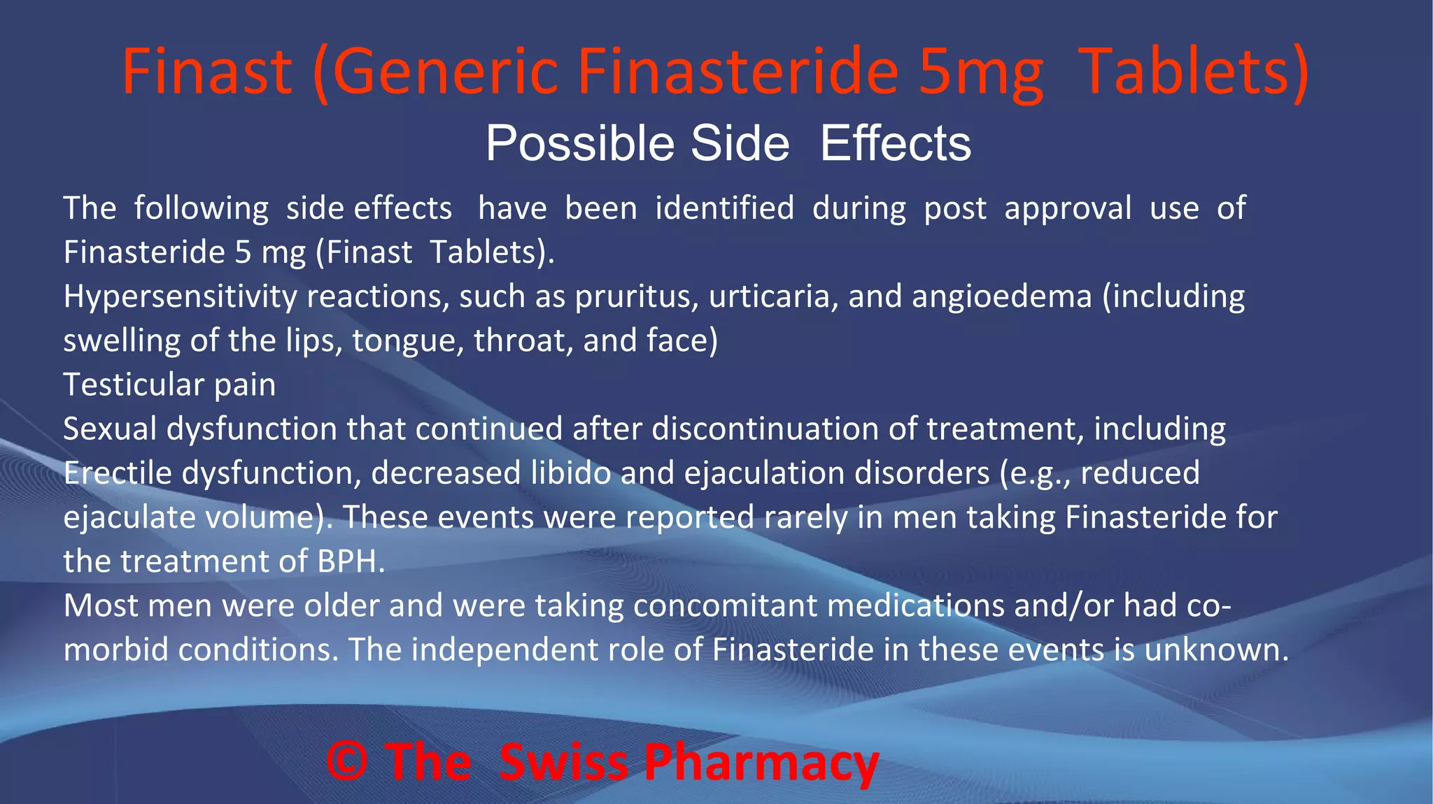 Finast (Generic Finasteride 5mg Tablets) | PDF