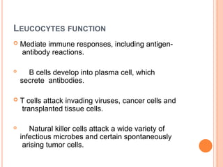 WBCs intro., its types, functions, roles | PPT