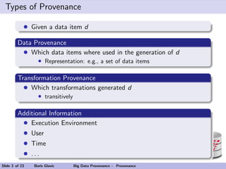 WBDB 2012 - "Big Data Provenance: Challenges and Implications for ...